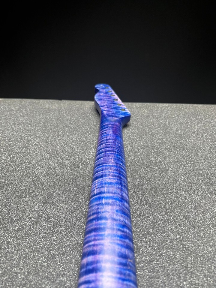 Blue Purple Flamed Maple Tele Style Neck C Shape #18 | eBay