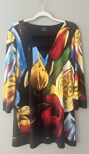 Eva Varro Abstract Art Stretch Tunic USA Size Large | eBay