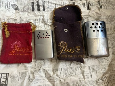 Vintage Jon-e Hand Warmers Lot of 2 w/ Original Felt Cases Catalytic ...