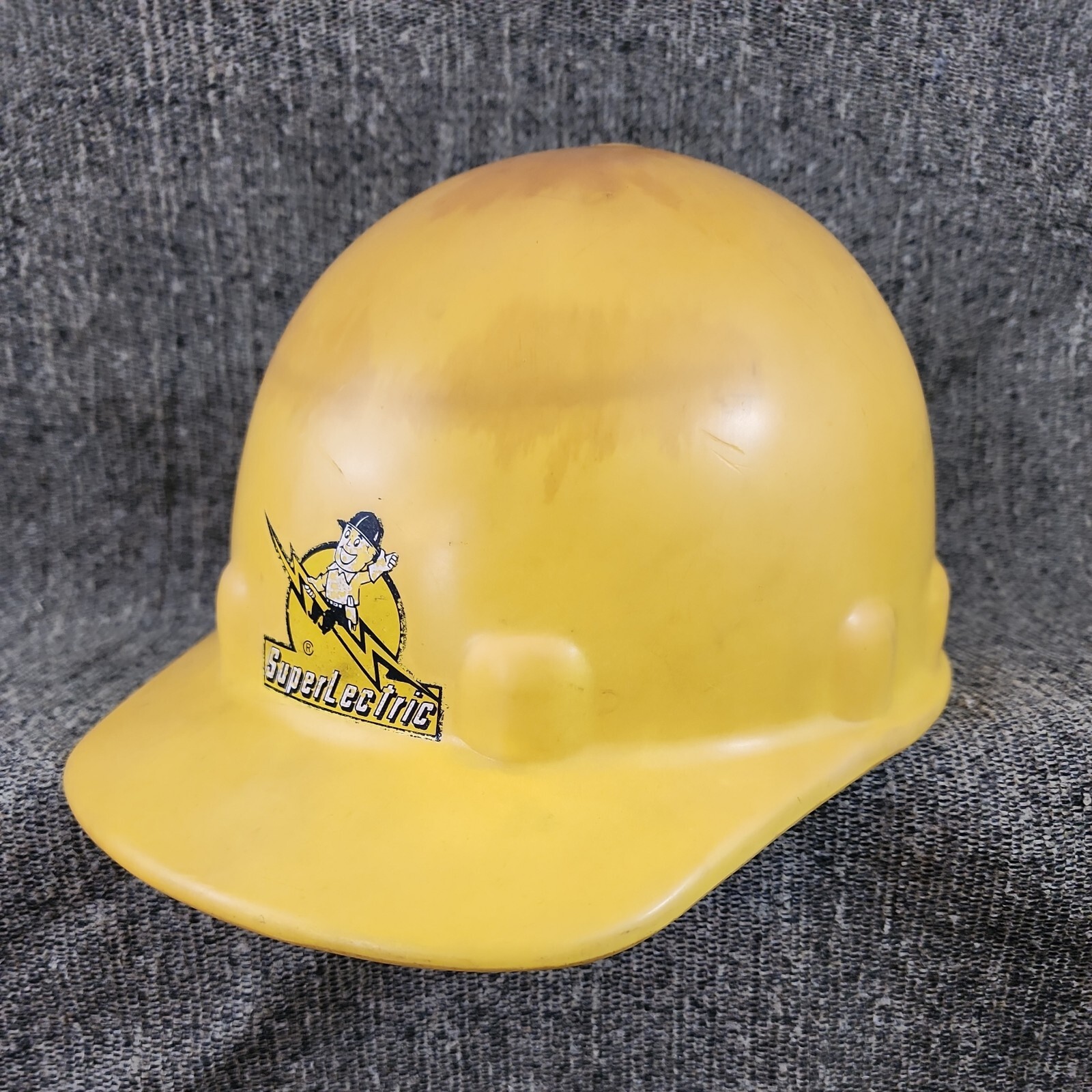 Vintage Superlectric Fibre Metal Safety First Visitor Hard Hat Helmet ...