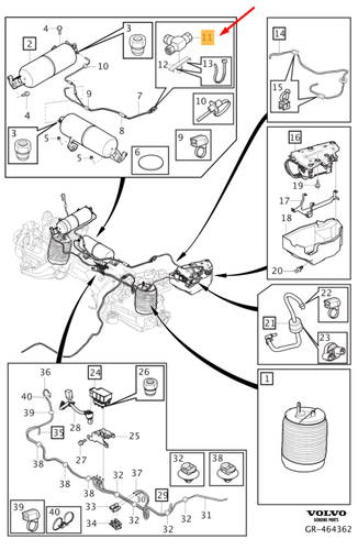 VOLVO XC60 MK2 Rear Air Suspension T-Connection 31681769 NEW GENUINE | eBay
