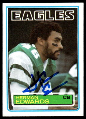Herman Edwards Signed PHILADELPHIA EAGLES Card 1983 Topps | eBay