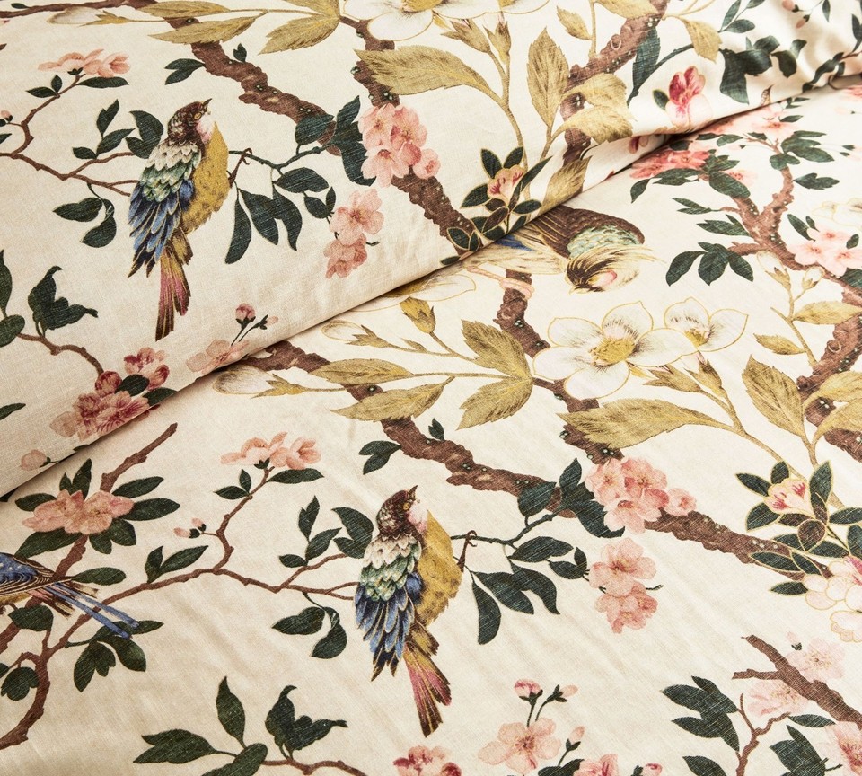 Pottery Barn Nola Songbird Duvet Cover Floral Bedding | eBay