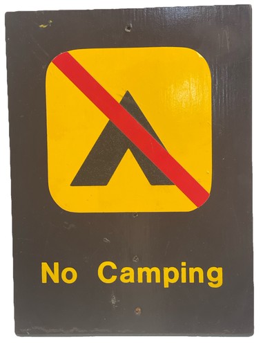 Vintage US Forest Forestry Service ”NO CAMPING ” Wooden Sign 12” X 16 ...