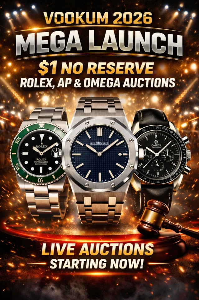 VOOKUM Live Auction - Luxury Watches at $1 - Rolex, Omega, Tudor - 1M ...
