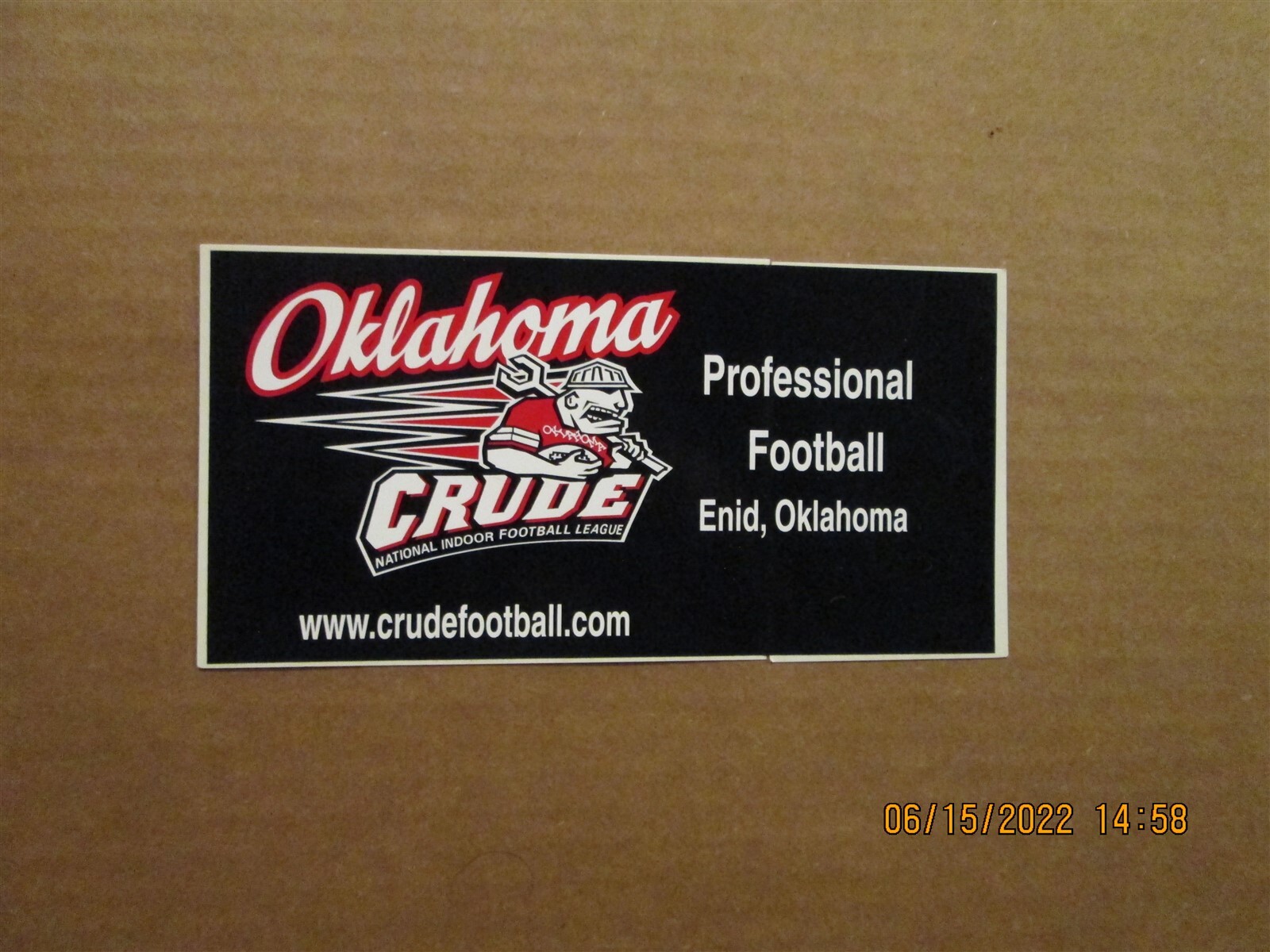 NIFL Oklahoma Crude Vintage Defunct Team Logo Football Bumper Sticker ...
