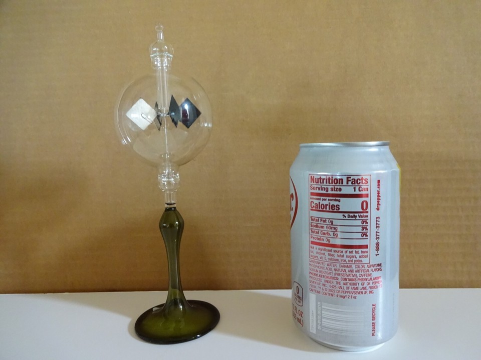 SOLAR RADIOMETER, CROOKES, LIGHTMILL - Clear Globe, dark Green stem ...