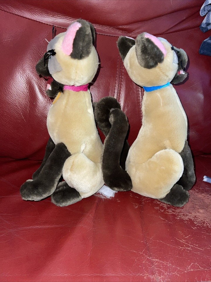Disney Siamese Cats Si Am Stuffed Plush Set Lady & the Tramp Vintage 10" RARE | eBay