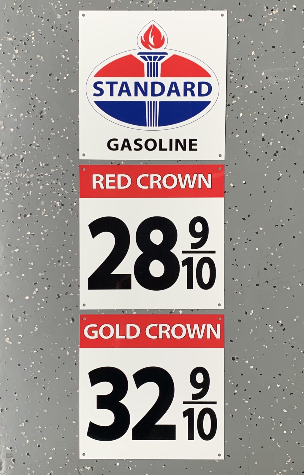 STANDARD Gasoline sign 3 piece vintage reproduction 1950s Prices Pump ...