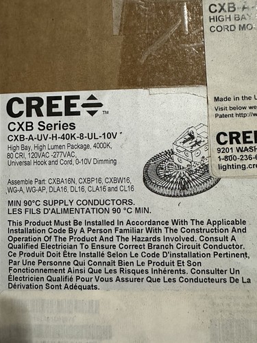 ⚡️Cree CXB-A-UV-H-40K-8-UL-10V CXB Series High Bay Luminaire 240W 120 ...