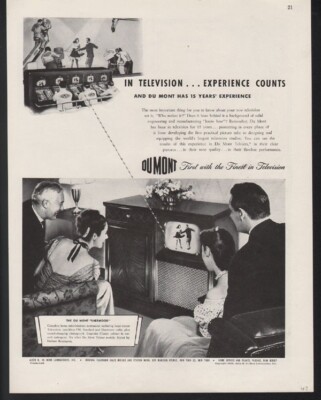 1946 DUMONT TELEVISION TV SHERWOOD ENTERTAIN CABINET PICTURE MOVIE ...