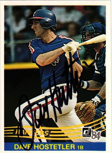 Dave Hostetler Autographed 1984 Donruss Baseball Card Rangers Signed ...