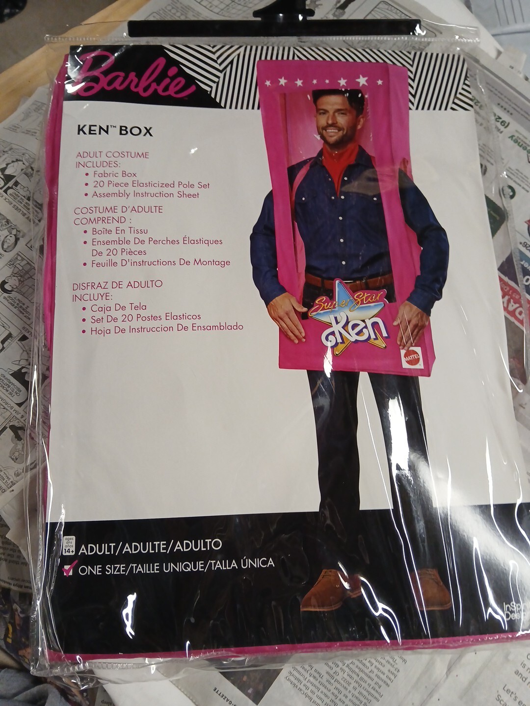 Adult Barbie Ken Doll Box Men's Dress-up Halloween Costume - One Size ...