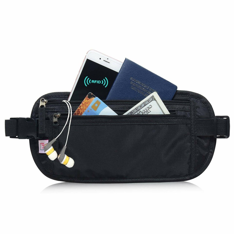 New Travel Waist Hidden Pouch Security Money Waist Belt Sport Fanny ...
