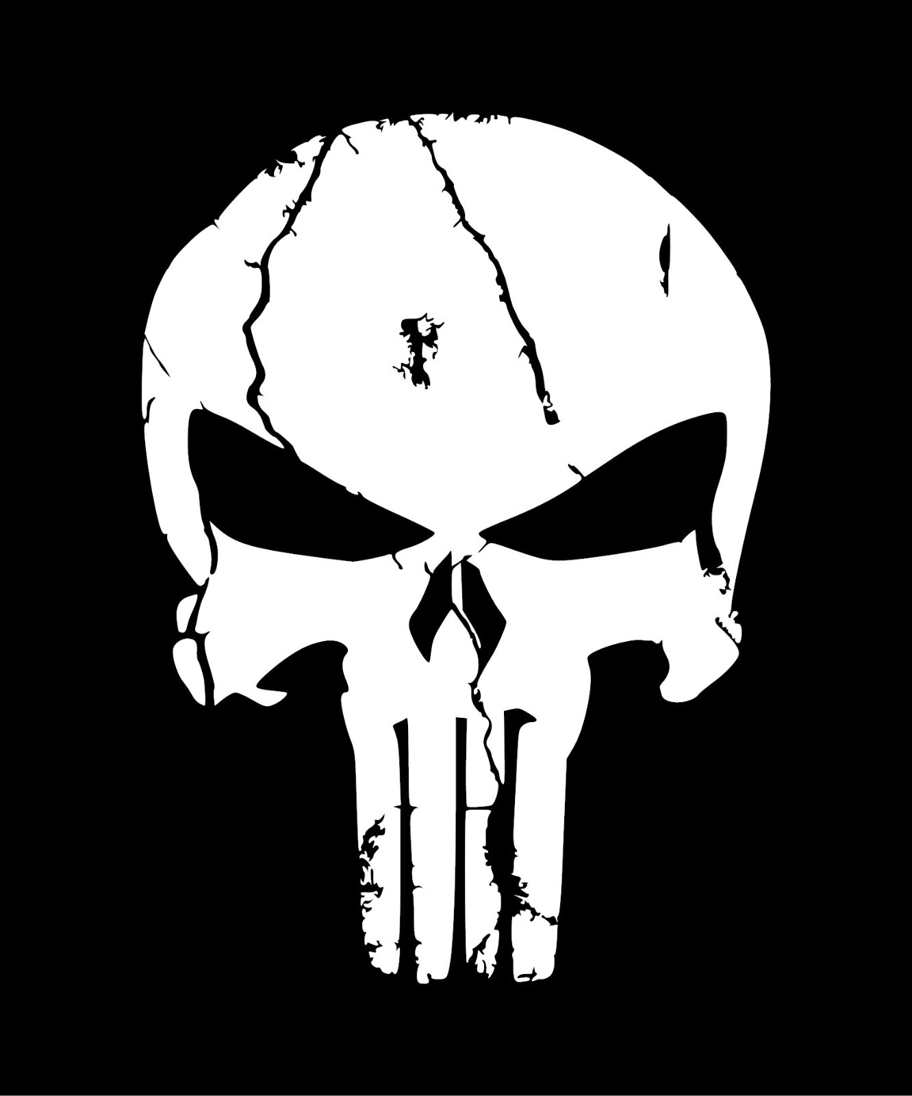 Distressed Punisher Skull Premium Vinyl Decal | eBay
