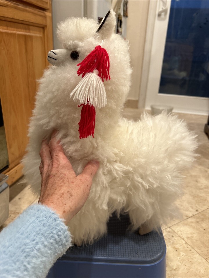 Real Alpaca Fur And Suede, Large Plush Alpaca Llama 16 Inches From Head ...