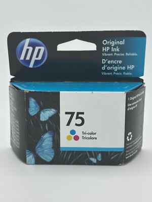 HP 75 Black Tri-Color Ink Cartridge Exp 2022 Genuine Sealed | eBay