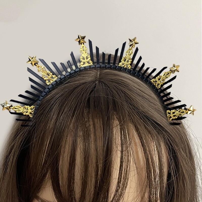 Elaborate Spiked Tiaras Hair Hoop Spikes Crown Decorative Bridal ...