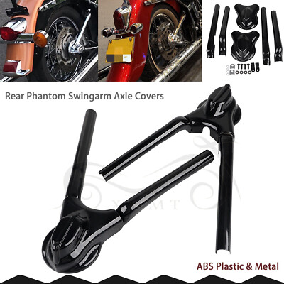 Black Rear Phantom Swingarm Axle Cover Fit For Harley Softail 08-2017 ...