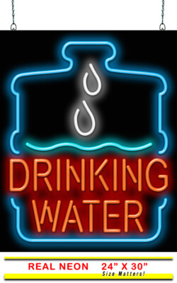 Drinking Water Neon Sign | Jantec | 24" x 30"| Potable Mineral Spring ...