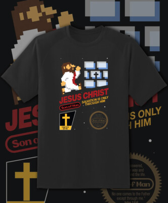 Jesus Christ Super Mario Bros NES Retro Video Game T Shirt Fast Ship ...