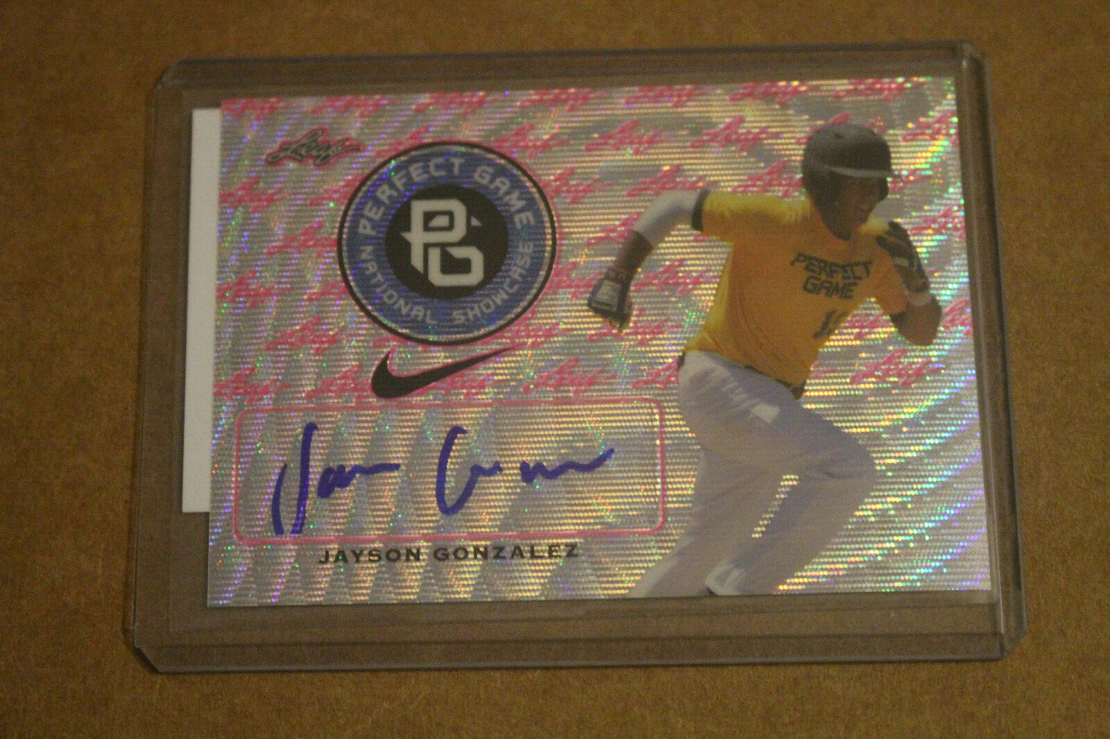 JAYSON GONZALEZ 2016 Leaf PERFECT GAME Autograph PINK WAVE PROOF #1 ...
