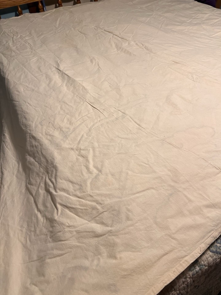 Vintage Hand Appliqué Fan Quilt 74x74 Feedsack Cotton Edge Tear Cottage ...