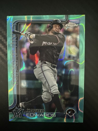 2025 Topps Chrome - Xavier Edwards - Aqua Ray Wave /199 - #115 Marlins ...