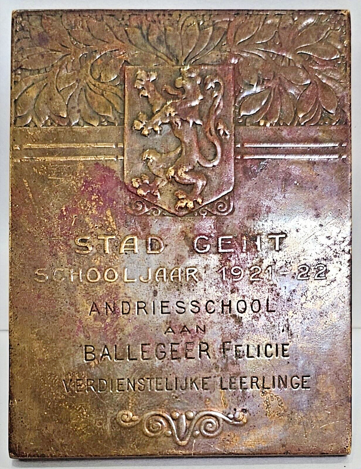 Antique Copper Graduation Shield for Student Of Public Education 1920th ...