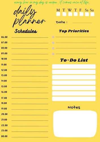 yellow daily planner | eBay