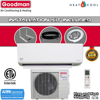 Goodman 18,000 BTU 18 SEER2 Ductless Mini-Split Heat Pump Air ...