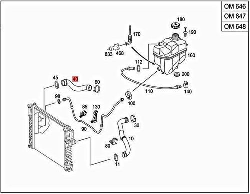 Genuine MERCEDES C219 S211 W211 To radiator bottom Coolant hose ...