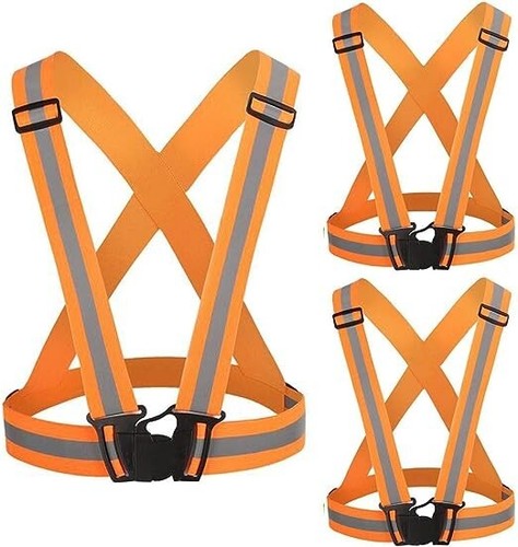 Hi Vis Adjustable Orange Reflective Safety Sash | eBay