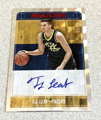 2017-18 Panini Hoops RC Auto Red #RA-TJL T.J. Leaf Pacers 1/25 | eBay