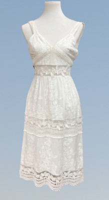 NWT Chelsea And Violet Ivory Embroidered Floral Sheer Mesh Dress MSR 178.00 Sz 0 | eBay