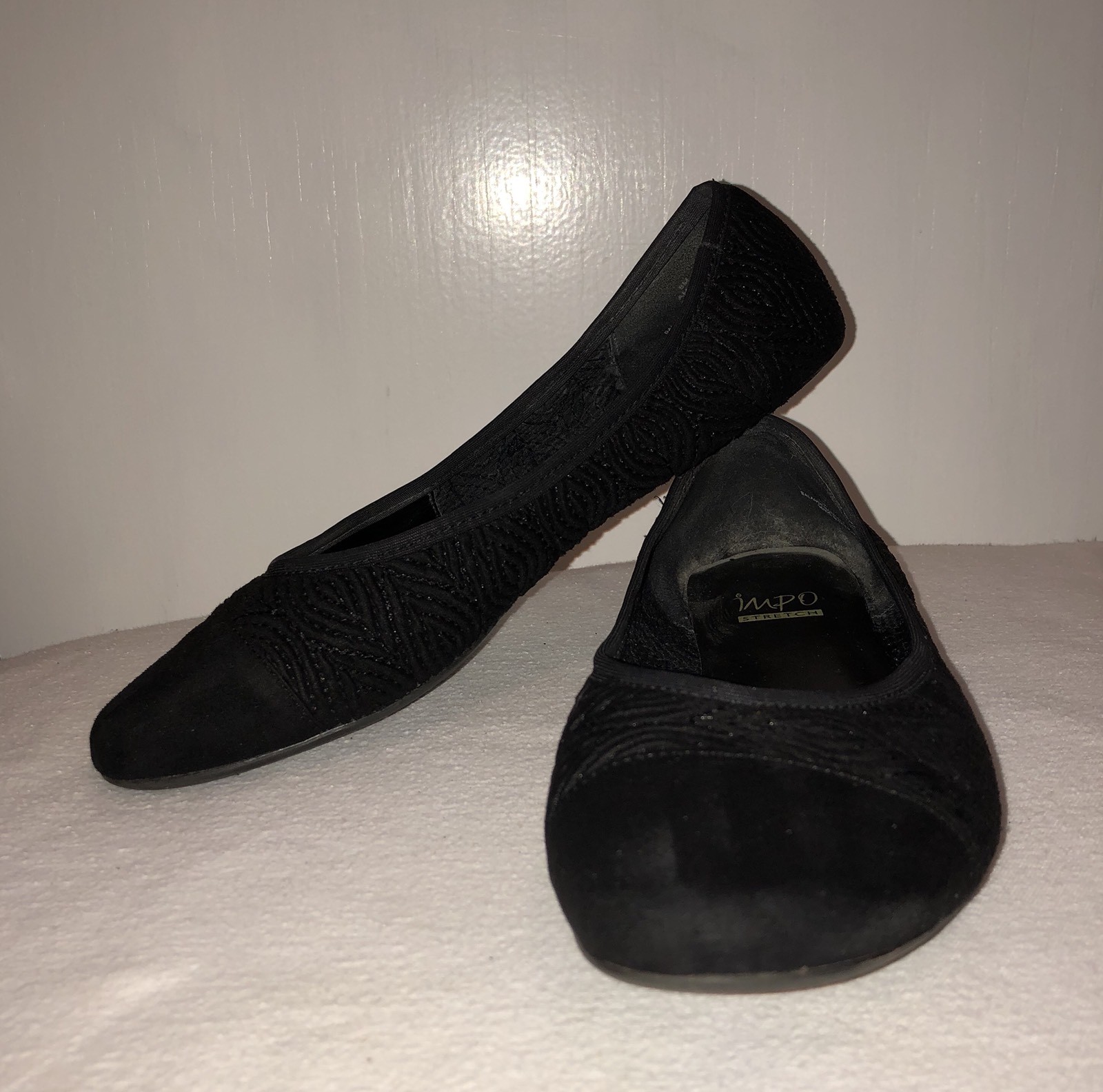 Impo Stretch Amaze Women's Ballet Flats Black Fabric Patterned Size 8 M ...