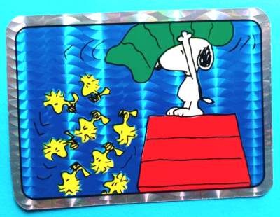 1990s CHARLIE BROWN COMIC STRIP PRIZM STICKER SNOOPY AND THE WOODSTOCKS ...