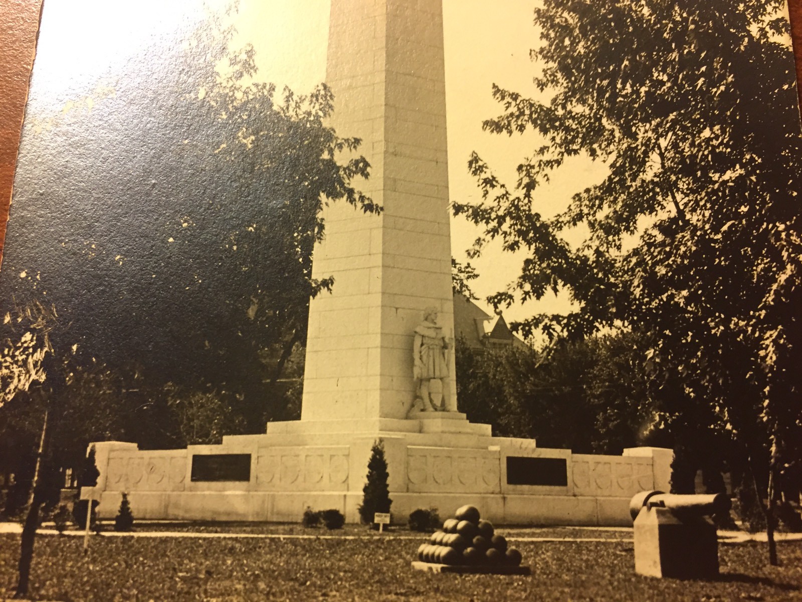 vintage 1913 Real Photo Postcard Statue Monument Fort Recovery Columbus ...
