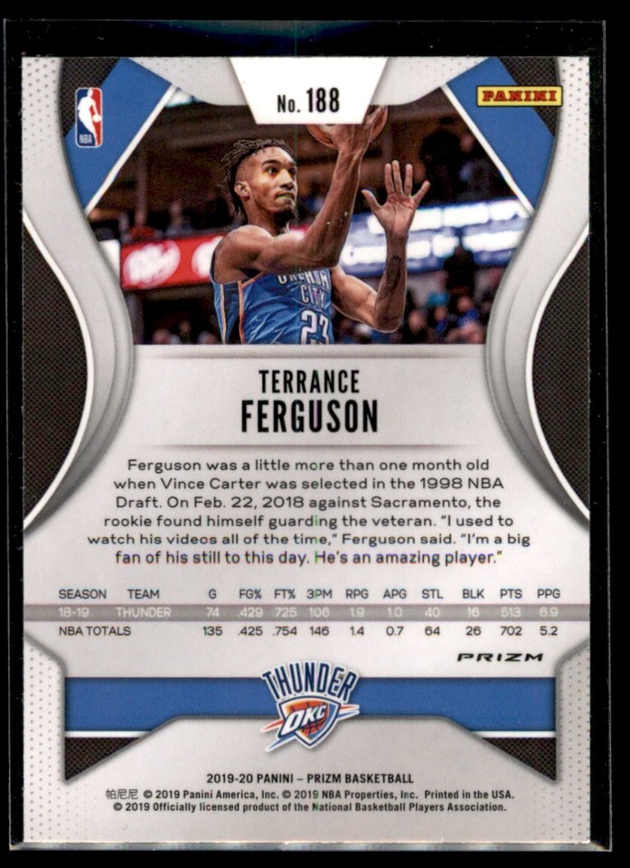 2019-20 Panini Prizm Red White Blue RWB Terrance Ferguson #188 | eBay
