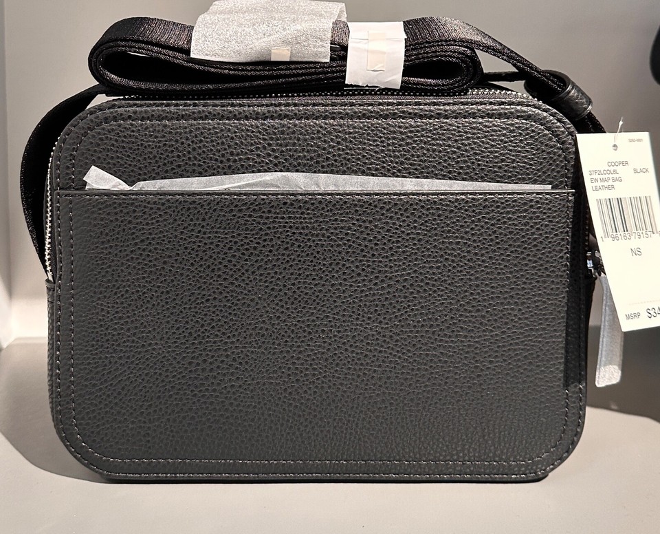 Michael Kors Cooper Luggage Pebbled Leather EW Map Crossbody Messenger ...