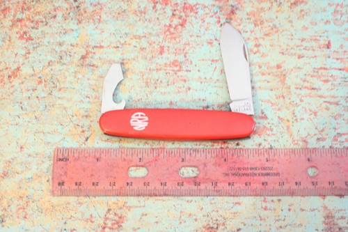 Vintage IMPERIAL IRELAND Red Delrin 2 Blade Cap Lifter Knife Stainless ...