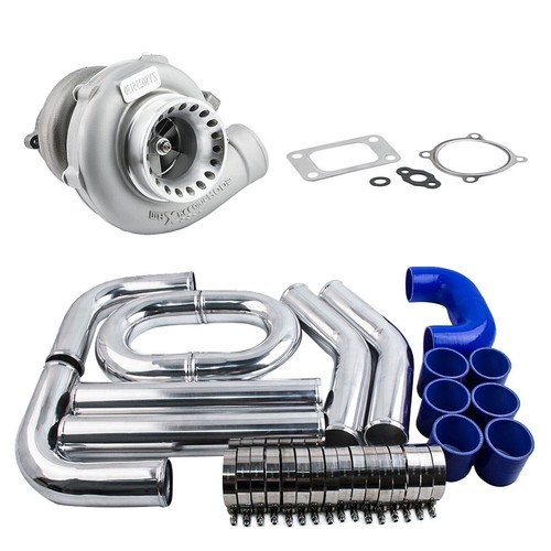 GT35 GT3582 Turbo + 3" 76mm Intercooler Piping Kit FITS SKYLINE R31 R32 ...