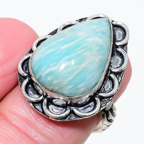 Amazonite Gemstone 925 Silver Jewelry Ring Size 8 | eBay