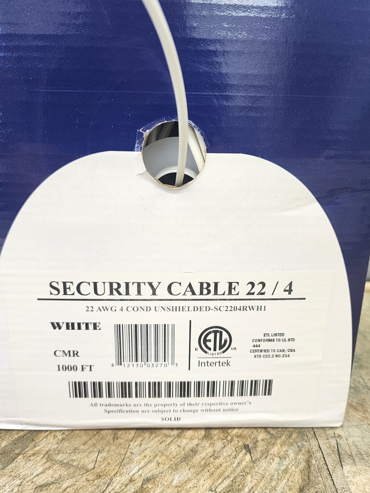 125' Wavenet SC2204RWH1, 4 Cond 22 Gauge SOLID Cable 4C 22AWG ~ U2204 ...