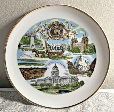 Vintage State of Utah Souvenir Plate Utah 1896 -NORCREST JAPAN | eBay