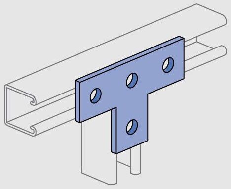 UNISTRUT P1031-HG, Channel Flat Plate Fitting, 4-Hole, 1-5/8", HDG ...