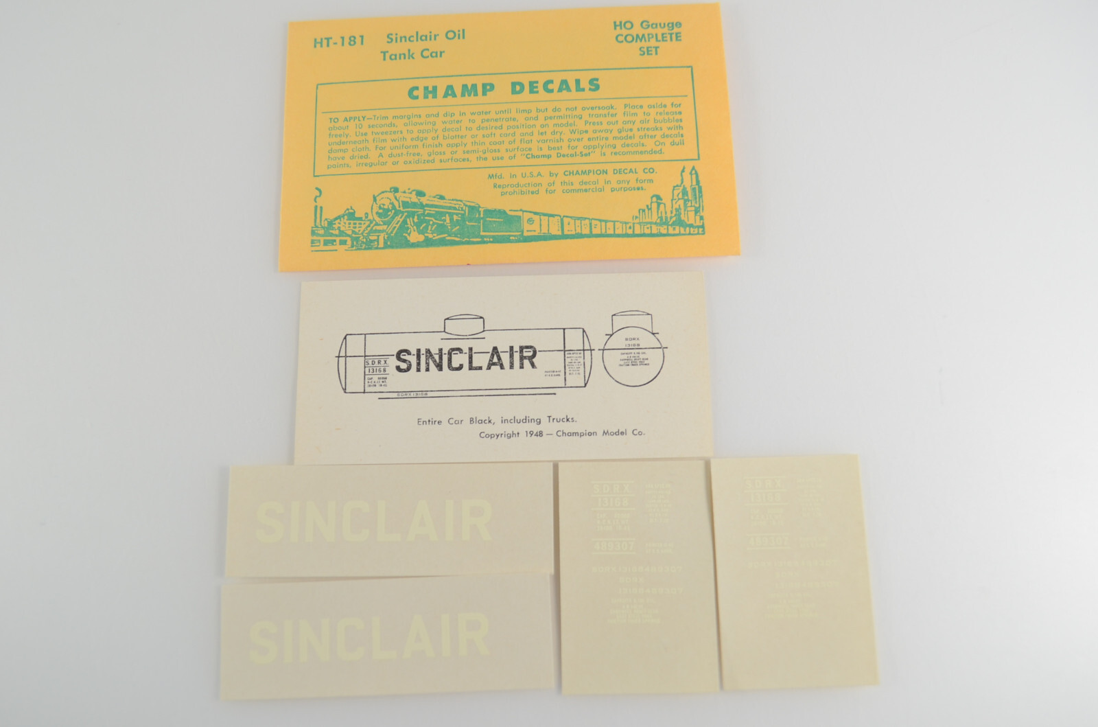 Champ HO Sinclair Oil Tank Car Decal Set - HT-181 | eBay