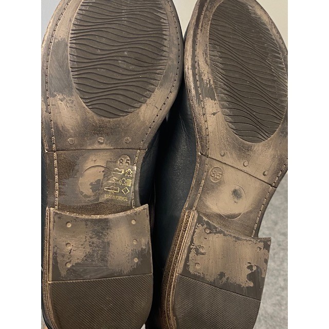 Miz Mooz Letty Oxfords Black Leather Cap Toe Lace Up Block Heel Women ...