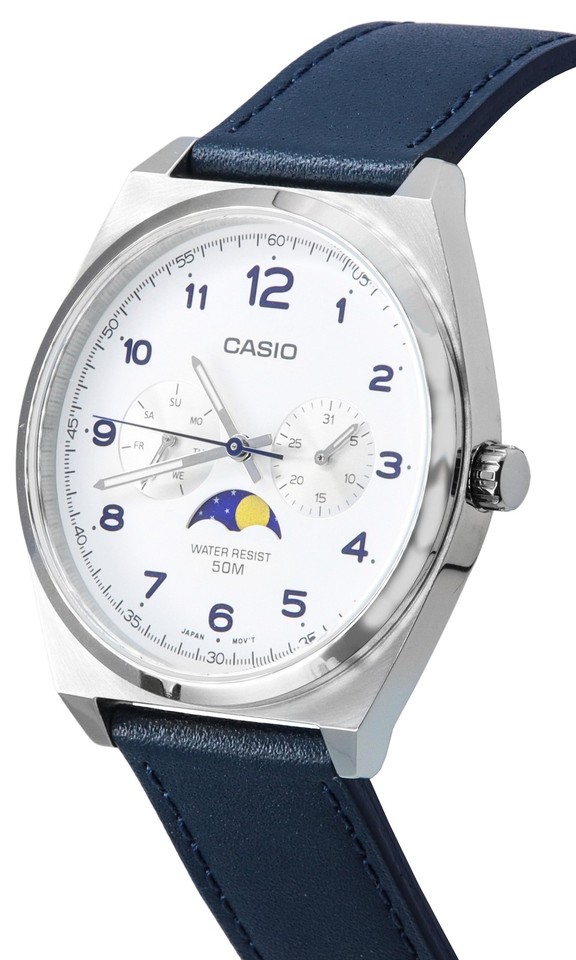 Casio Moon Phase Day/Date White Dial Japan Mov't Quartz MTP-M300L-7A ...
