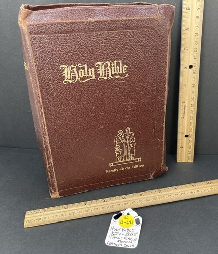(CB-693) VINTAGE 1949 FAMILY CIRCLE HOLY BIBLE KJV RED LETTER EDITION ...